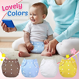 18 Pcs Baby Cloth Diapers Adjustable Reusable One Size Washable Nappy Covers Baby Cloth Pocket for Newborn Toddlers Boys Girls 8-25 Pound (No Inserts)
