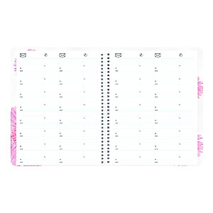 Brownline 2023 Pink Essential Weekly Planner, Appointment Book, 12 Months, January to December, Twin-Wire Binding, 11" x 8.5", Pink Daisy (CB950G.05-23)