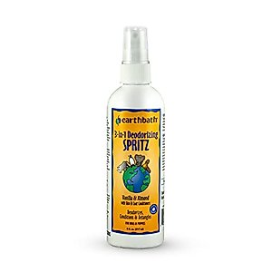 earthbath, Vanilla & Almond 3-in-1 Dog & Puppy Deodorizing Spritz – Dog Odor Eliminator for Strong Odor, Cruelty-Free Dog Cologne, Dog Wash Spray, Made in USA, Dog Bathing Supplies – 8 Oz (1 Pack)