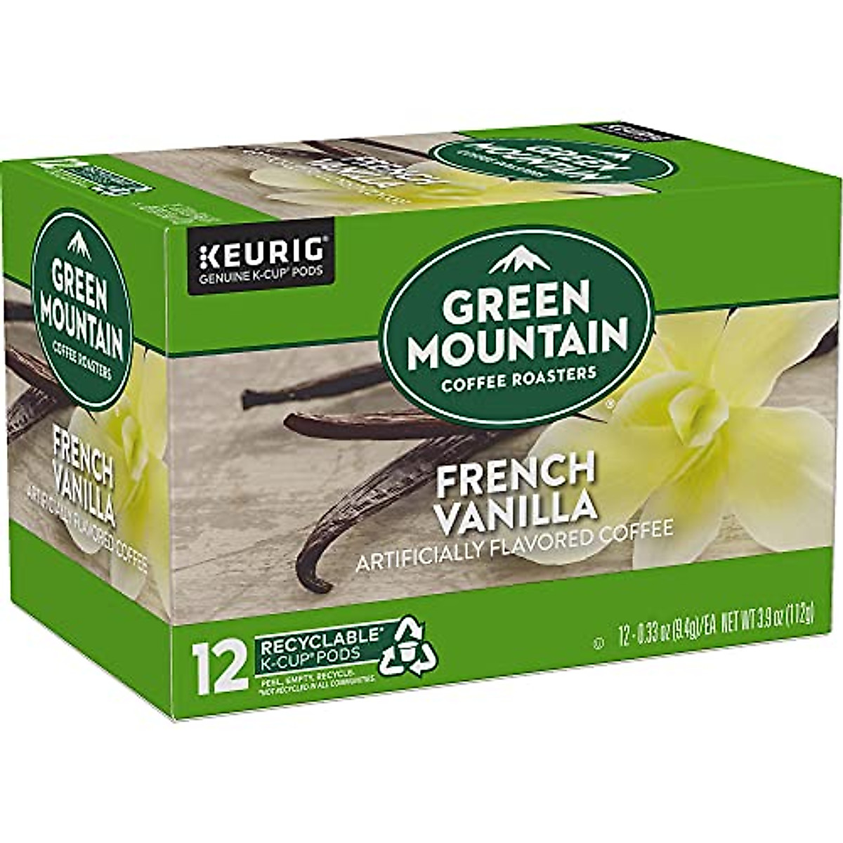 Green Mountain Coffee Roasters French Vanilla Keurig Single-Serve K-Cup pods, Light Roast Coffee, 12 Count