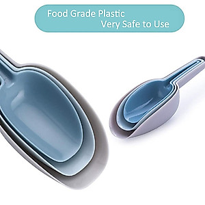 Set of 3 Ice Scoop, Plastic Kitchen Ice Scoop for Canisters or Ice Maker, Food Scoops for Canisters, Freezer, Flour, Dry Foods, Coffee Beans, Pop Corn, Pet Dog Cat Food (Mix I)