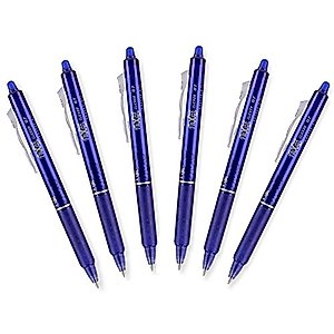 Pilot FriXion Clicker Retractable Erasable Gel Pens, Fine Point, Blue Ink (6)