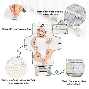 Bulletgxll Donut Panda Portable Diaper Changing Pad Waterproof Changing Pad with Baby Tissue Pocket and Magic Stick for Newborn Baby.