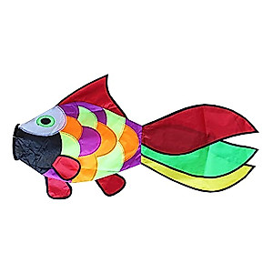 C COMCROSFLY Rainbow Fish Windsock, Wind Socks Outdoor Hanging for Outdoor Patio Garden Decorative Wind Spinners 31 in Hanging Fish