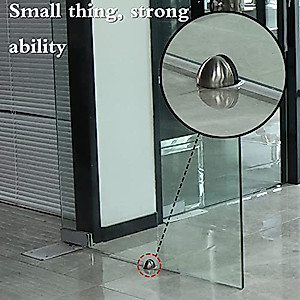 2 Pack Door Stoppers, Door Stopper Set with Rubber Bumper, 3M Adhesive Door Holder Door Stop, No Need to Drill Floor Door Stopper, Stainless Steel Door Stop for Home Hotel