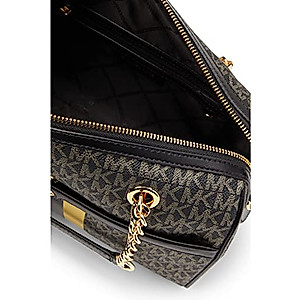 Michael Kors Blaire Medium Duffel Satchel Black/Gold One Size