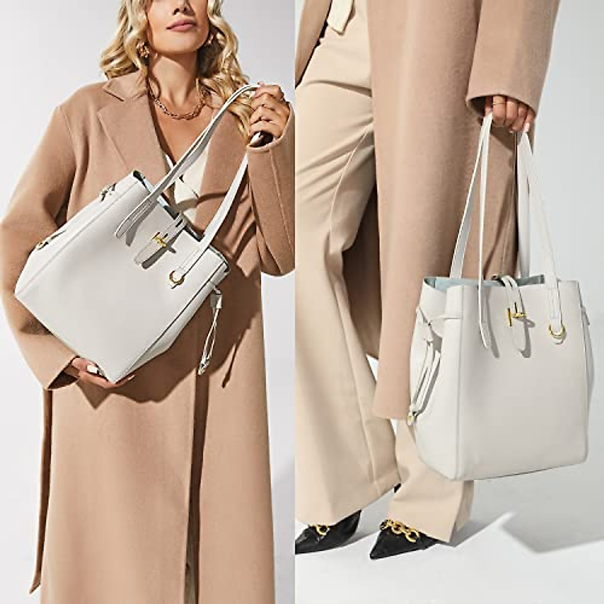 LL LOPPOP Large Designer Hobo Bag, Simple Tote Bags Shoulder Purse for Women Grey 204603