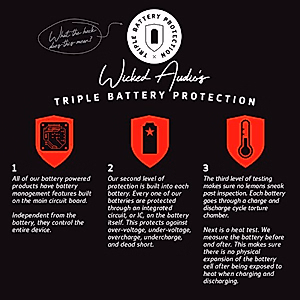 Wicked Audio Bandido Wireless — Bluetooth Earbuds with Microphone and Track Control — Wireless Headset with Metal Housing, Loop and Fin Attachments and Enhanced Bass — Blue