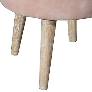 Hillsdale Furniture Mid-Mod Rounded Vanity Stool, Coral Blush