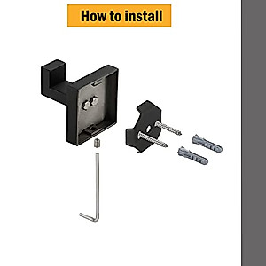 MOKIUER Towel Hooks for Bathroom Bath Robe Hook,Towel Holder Towel Hanger Coat Hooks Sponges Hangers Wall Mount Heavy Duty for Kitchen Garage Cabinet Closet Door,Matte Black,4 Pack