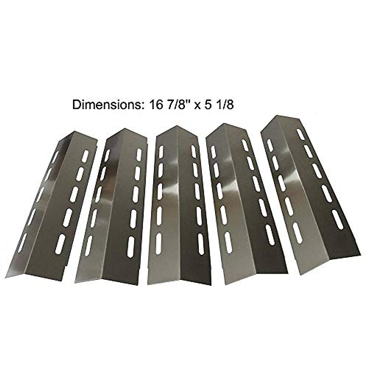 Htanch SC0500701 (5-Pack) SA3041 (5-Pack) 16 7/8" Stainless Steel Heat Plate & Stainless Steel Burner Replacement for Ducane 5 Burner 30500701,30500097,30400045,30500702,30400043,30400042 Gas Grill