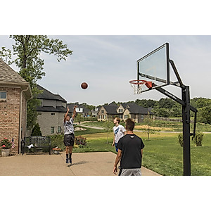 Goalrilla Basketball Hoops with Tempered Glass Basketball Goal Backboard, Black Anodized Frame, and In-ground Anchor System