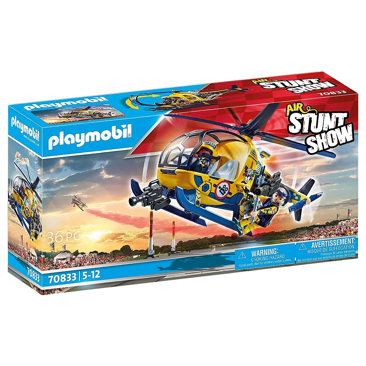 Playmobil Air Stunt Show Helicopter with Film Crew
