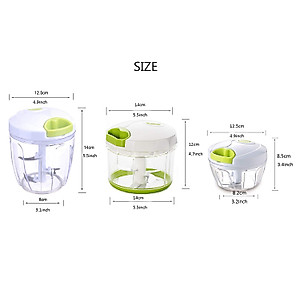 Manual Food Chopper Powerful Hand Held Chopper Mixer Processor to Chop Vegetables Fruits Nuts Onions Garlic Salad for Kitchen (3.5 cup) by Vinipiak
