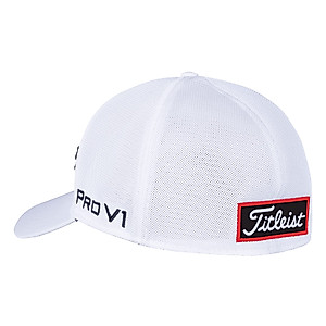 Titleist Men's Tour Sports Mesh Golf Hat, White/Navy, Large-X-Large US