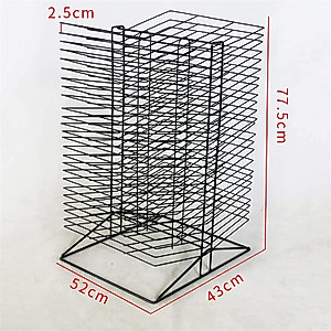 Drying & Print Racks, Back-to-Back 24-Shelf Drying Rack with 48 Wire Shelves for Mobile Classrooms Art Studios and Home Use