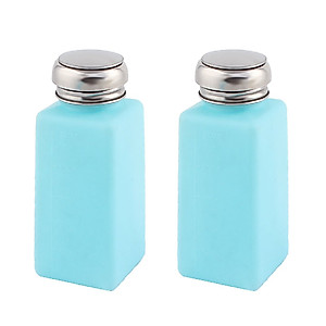 uxcell Metal Cap Plastic Lab Press Pumping Anti-Flux Liquid Bottle Dispenser Container 250ml 2pcs Blue