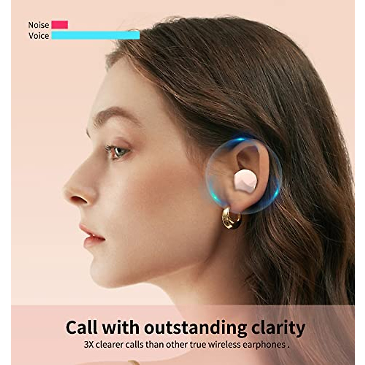 Togetface Girls Wireless Earbuds,Tiny Bluetooth 5.0 Earbuds with Cute Pink Cat Charging Case,HiFi Stereo Sound,Mic for Clear Calls Touch Control,36H Playtime Lightweight Wireless Headphones for Kids