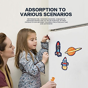 JITEBTI Space Magnetic Puzzles Play Scene 38 Piece for Kids Imagination and Creativity,Easy to Carry Kids Magnetic Travel Games, Learning & Educational Space Toys for Kids Age 3