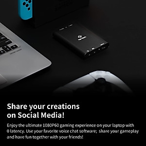 Narvitech NJ300, External Capture Card. 4K60 Passthrough, Stream and Record in 1080P60 with ultra-low latency on PS5, PS4, Xbox Series X/S, in OBS and more, on PC and Mac. Supports Party Chat capture.