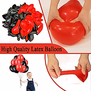 Red and Black Balloons, 70 Pack 12 Inch Black and Red Latex Balloons for Birthday Graduation Wedding Racing Car Poker Card Party Decoration
