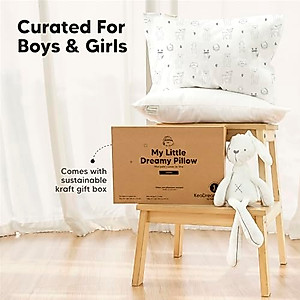 KeaBabies Toddler Pillow with Pillowcase, Jumbo 14X20 - Soft Organic Cotton Toddler Pillows for Sleeping - Machine Washable - Perfect for Travel, Toddler Bed Set (Soft White)