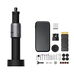 HOTO 35 In 1 Cordless Rotary Tool Kit, Minimalist & Lightweight, Mechanical Knob, Type-C Charging Base, 5 Speeds 25000 RPM, 2000mAh, LED Light, Combined Storage Bag, Nail Grinder, Shield