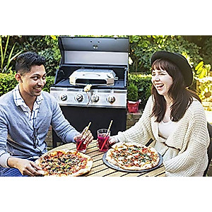 only fire Pizza Oven Kit for Grill Top, Portable Stainless Steel Pizza Oven Kit for Gas Grill, Charcoal Grill and Propane, Baking Tools Including Pizza Chamber, Pizza Stone, Pizza Peel & Thermometer