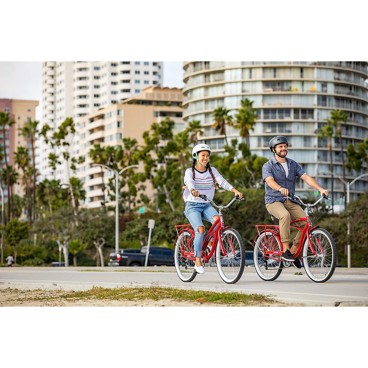 Schwinn Sanctuary 7 Comfort Beach Cruiser Bike for Adult Women Men, 7-Speed Drivetrain in Retro-Styled 18-Inch Steel Step-Over Frame, 26-Inch Wheels, with Front & Rear Fenders, Rear Cargo Rack