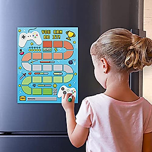Video Game Magnetic Dry Erase Chore Chart for Kids, Video Game Task Reward Chore Behavior Chart -Magnetic Chore Chart for Kids Multiple Kids- Good Behavior Chart for Kids at Home 8 x 10 inch