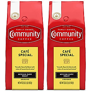 Community Coffee Café Special Blend 64 Ounce, Medium Dark Roast Ground Coffee, 32 Ounce (Pack of 2)