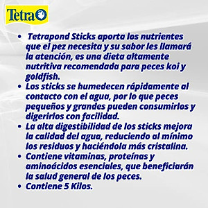 TetraPond Pond Sticks 11 Pounds, Pond Fish Food, For Goldfish And Koi, 11.00 lb, 40 L (16457)