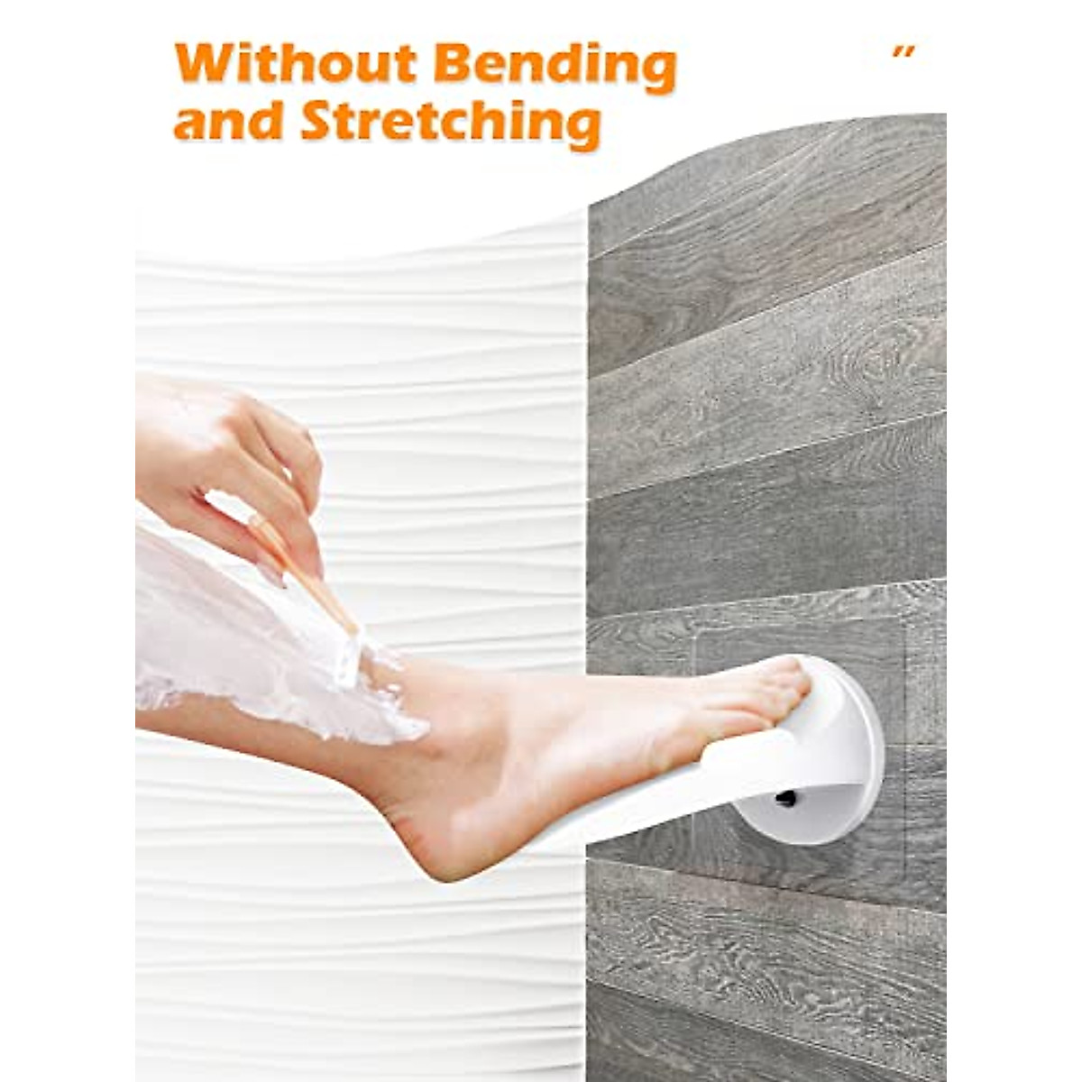 Tokokimo Shower Foot Rest, Pedicure Foot Rest, Shower Stool for Shaving Legs, No Drilling is Needed Non-Slip Bathroom Pedal, NO Drop, White