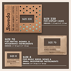 Boveda 84% Two-Way Humidity Control Packs for Woodwind Reeds – Size 8 – 2 Pack – Moisture Absorbers – Protects Against Drying & Spliting – Individually Wrapped Reed Humidifiers for Day-of Performance