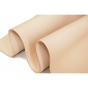 Vegetable Tanned Leather Sheets for Crafts (3.5-4.0oz | 1.5mm Thickness) Full Grain Tooling Leather Thick Cowhide Crafting Leather (Creamy-1.5mm, 12"x12")
