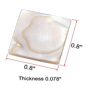 MDLUU 350Pcs Mother of Pearl Mosaic Tiles, Natural Shell Tiles, Square Mosaic Pieces for Home Decoration, Crafts, 0.8"(L) x 0.8"(W) x 0.078"(T)