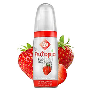 ID Frutopia Personal Lubricant - Strawberry Flavored, Water Based Lube, 3.4 Fl Oz Bottle