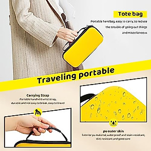 HYPERCASE Protective Case for Nintendo Switch Lite, Yellow Hard Shell Portable Travel Carrying Case Pouch for Nintendo Switch Console & Accessories, Storage Bag with 8 Game Card Slots for Girls Boys.