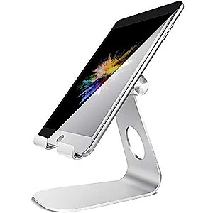 Lamicall Tablet Stand Adjustable, Tablet Holder : Desktop Holder Dock Cradle Compatible with iPad Pro 12.9,10.5, 9.7, Air Mini 2 3 4, Nexus, Accessories, Tab (4-13 inch) - Silver