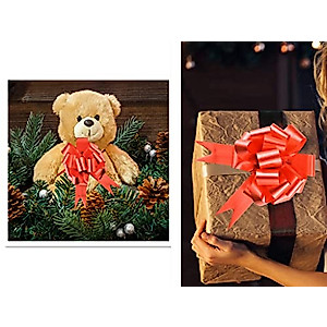 30 Pcs 4.7inches Red Satin Ribbon Pulled Bows Ribbon Bow Gift Wrapping Pull Bows with Ribbon Wedding Gift Baskets Bow,for Gift Wrapping Christmas,Wedding,Valentine's Day,Present Decoration (Red)