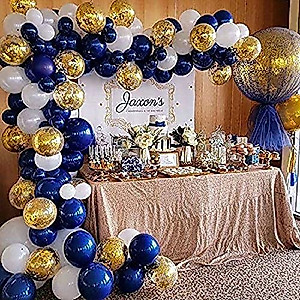 KALOR Navy Blue Balloons Garland Arch Kit 110Pcs - Different Sizes 18/12/10/5 Inch Party Balloons for Birthday Baby Shower Wedding Graduation Party Decorations