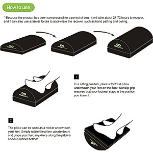 STABILERGO Foot Rest for Under Desk at Work, Ergonomic Office Desk Foot Rest, Adjustable Foot Rest, Under Desk Footrest with Washable Cover, Desk Foot Stool Work from Home Accessories