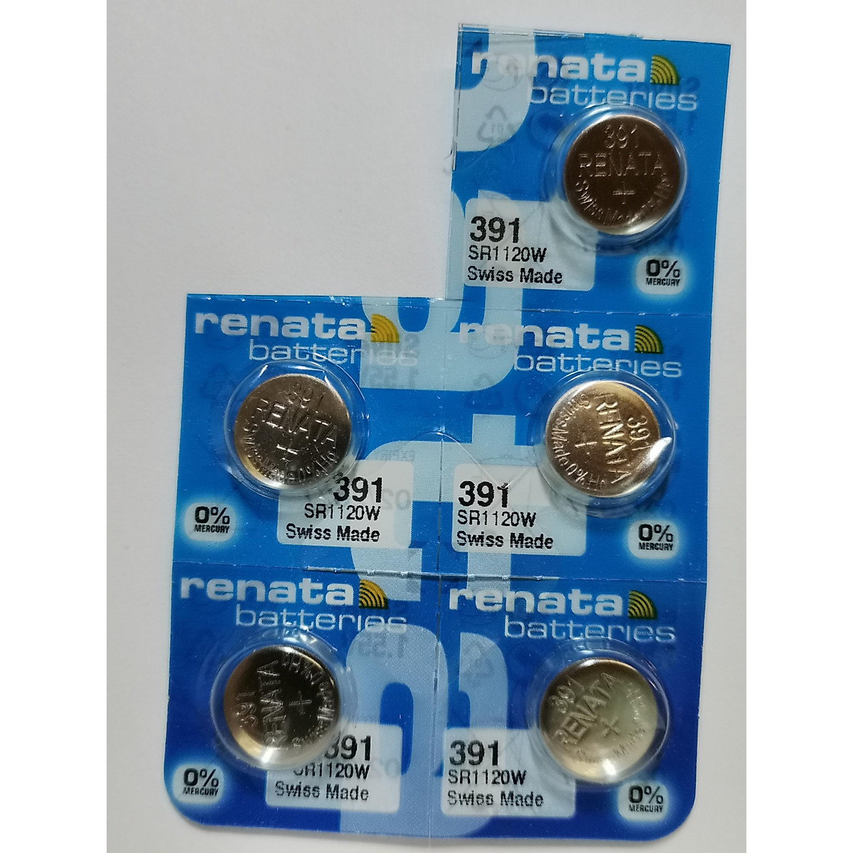 Renata Batteries 391 Silver Oxide Watch Battery (5 Pack)