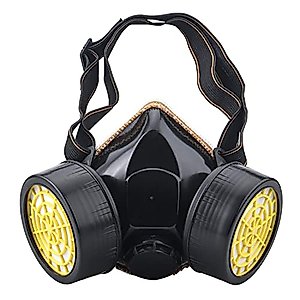 Ewolee Dust Mask, Unisex Size Anti-dust Half Face Mask with Dual Filter Cartridge Respirator for Breathing Protection