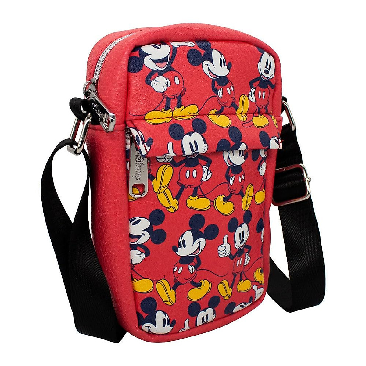 Disney Bag Crossbody Mickey Mouse Standing Poses Scattered Red Vegan Leather