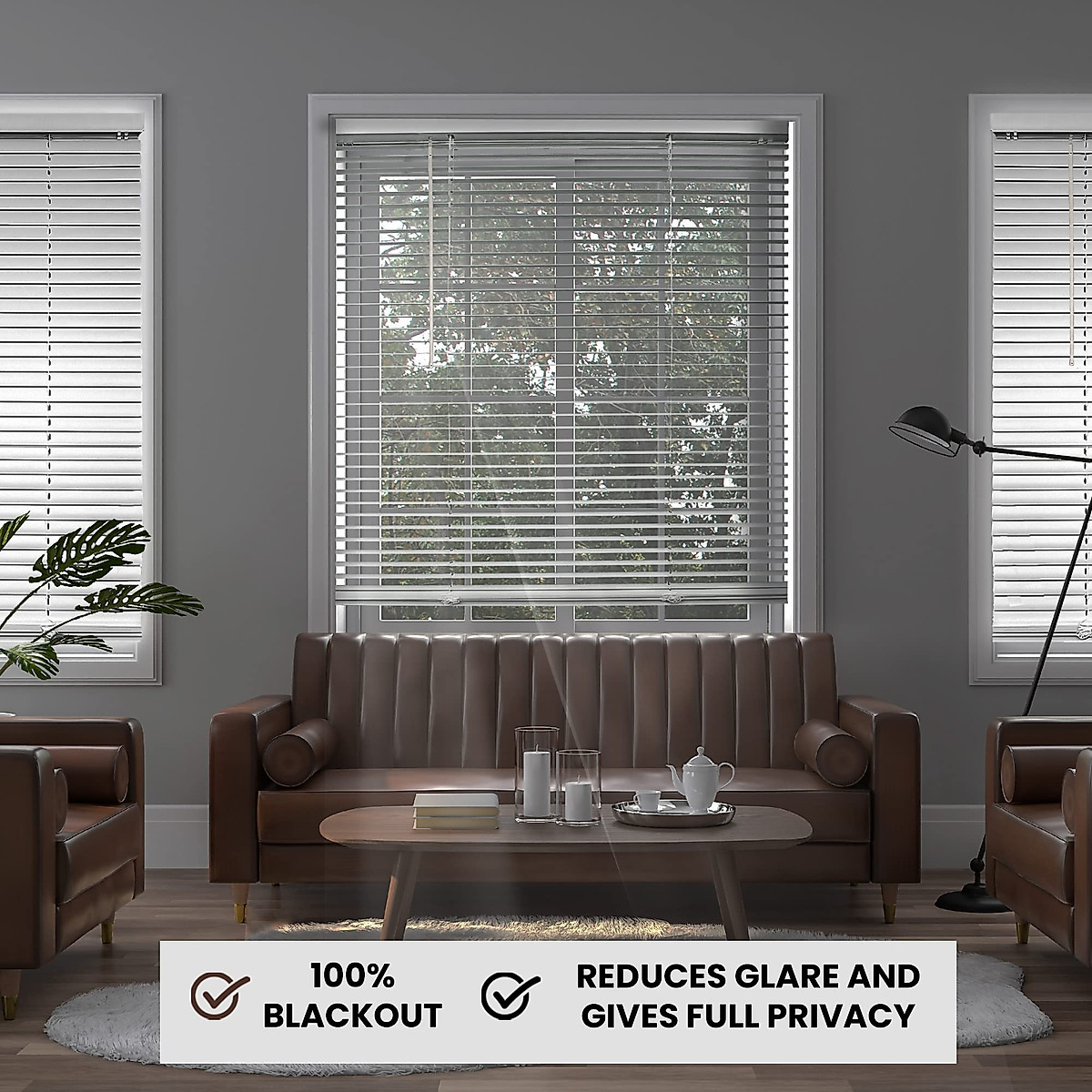 CHICOLOGY Blinds for Windows, Mini Blinds, Window Blinds, Door Blinds, Blinds & Shades, Camper Blinds, Mini Blinds for Windows, Horizontal Window Blinds, Midnight White (Blackout), 30" W X 72" H