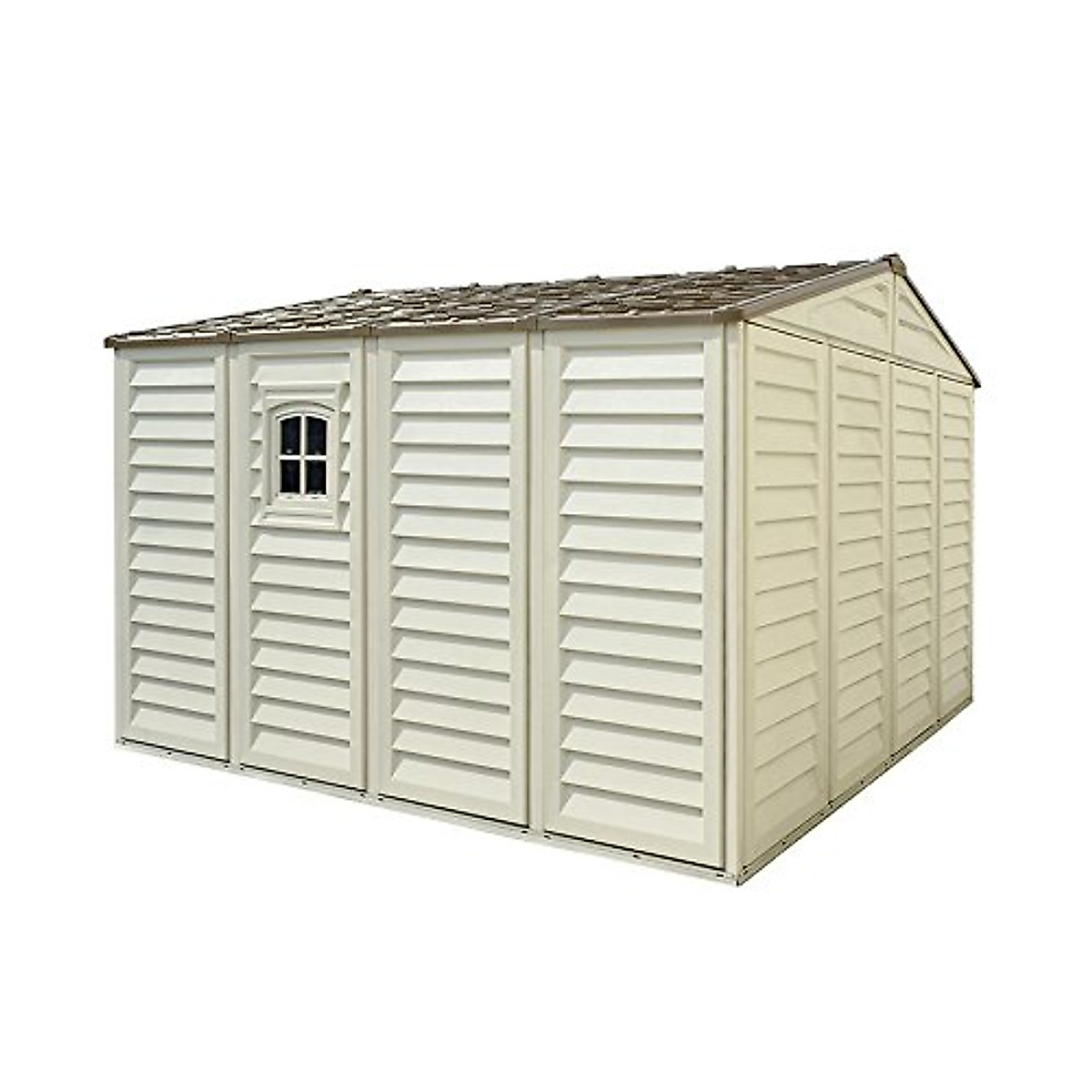 WoodBridge Plus 10 ft. x 10 ft. Vinyl Outdoor Garden Storage Shed