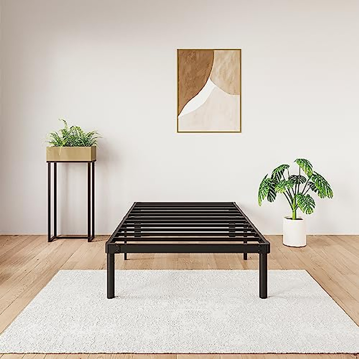 RLDVAY Twin-Bed-Frame, 12 Inch Metal-Bed-Frame-Twin, Heavy Duty Platform Bed Frame Twin Size, No Box Spring Needed, Easy Assembly, Noise-Free, Black