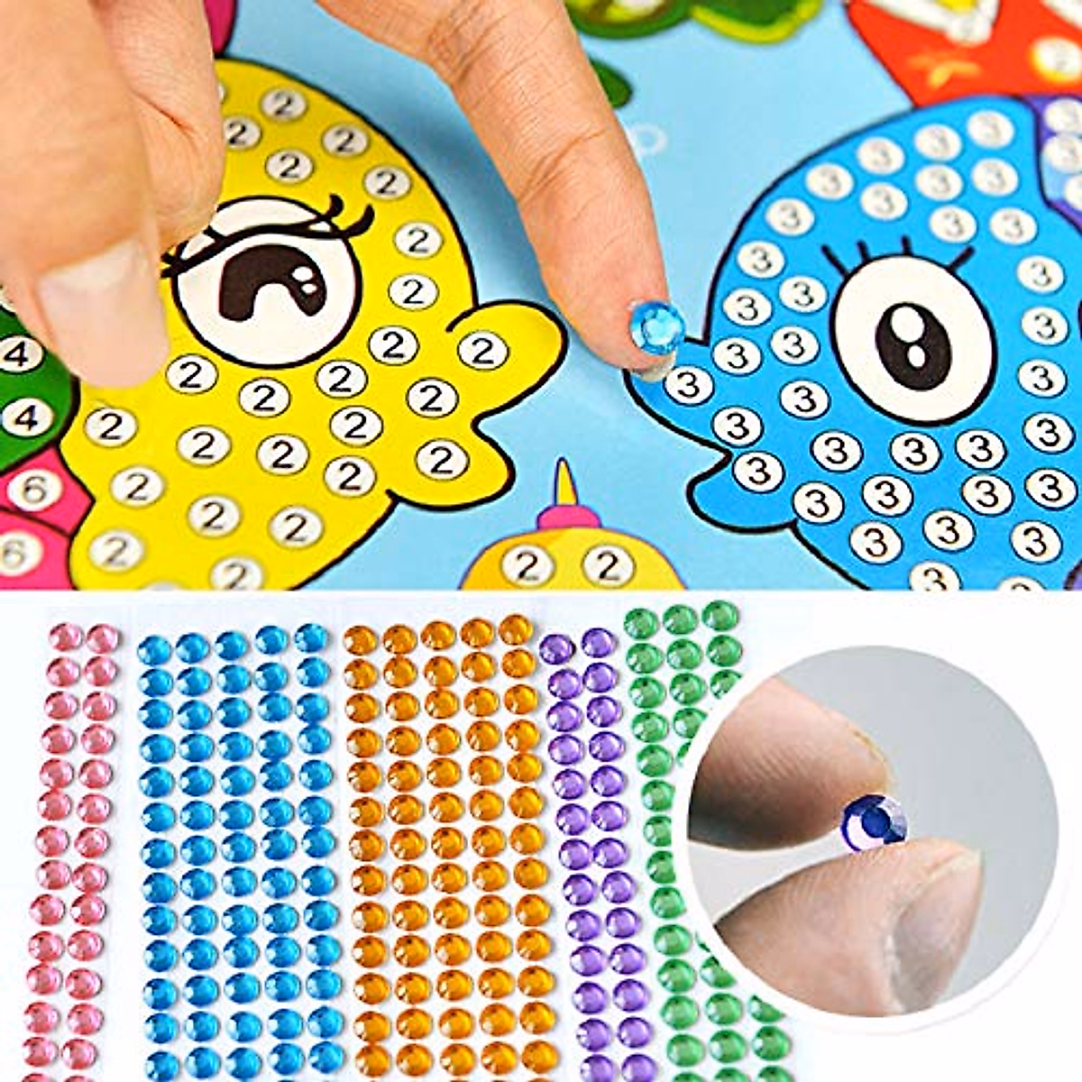Lizipai Crystal Mosaic Sticker Painting Kids Children Kindergarten Educational DIY Crafts Toys -10 Different