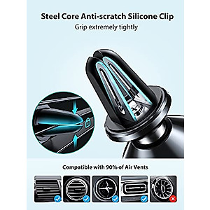 VICSEED Dainty Magnetic Phone Holder for Car Strong Power Magnetic Phone Car Mount Cast-Iron Phone Magnet for Car Air Vent Phone Mount 360° Rotation Fit for All Cell Phones, Cases